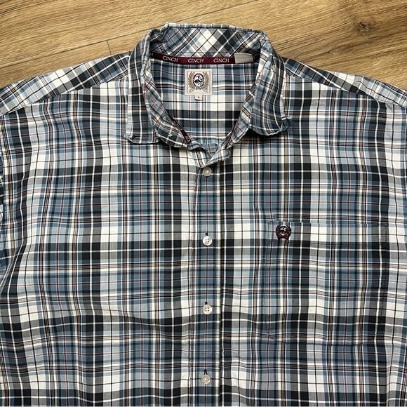 Cinch | Shirts | Cinch Western Shirt Mens Large Plaid Long Sleeve ...